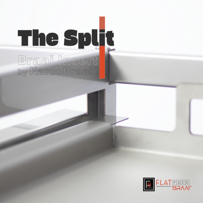* KarooBraai™ Stainless Steel Flat-Pack™ SPLIT Insert Braai with Steak ...